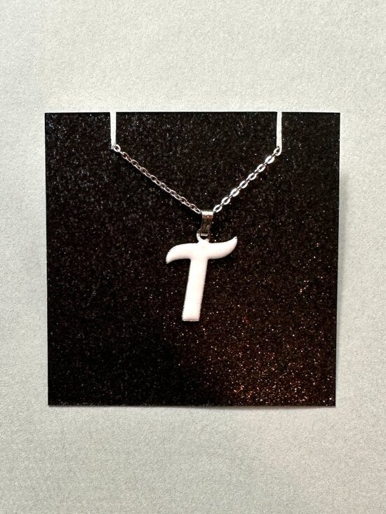 Vintage | Jewelry | Vintage White Letter T Initial On A 6 Silver Chain ...